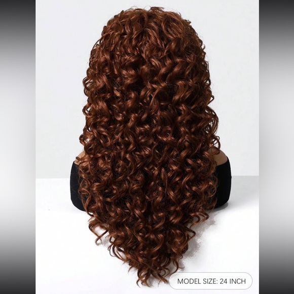 Rebellious Rose | Hair | 24inch Curly Hair Female Wig Wavy Brown Wig ...